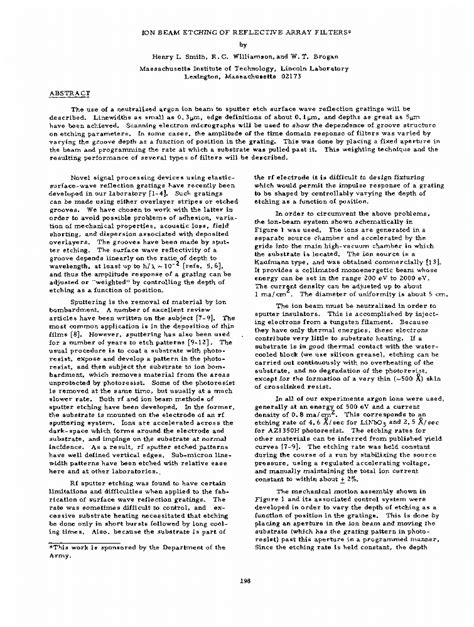 Ion Beam Etching Of Reflective Array Filters Ieee Conference Publication Ieee Xplore