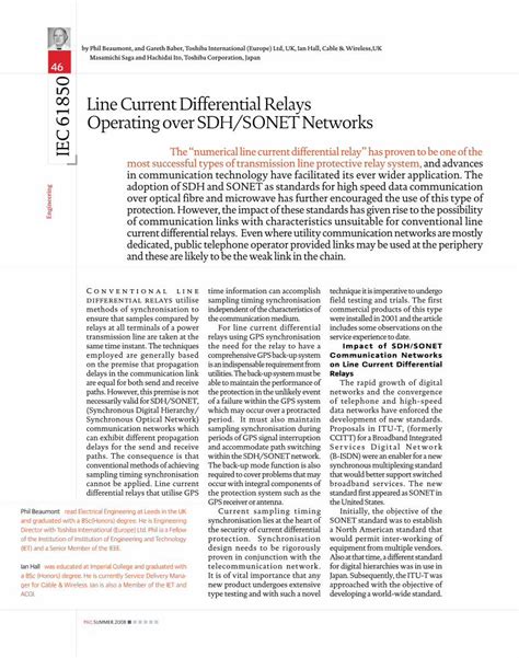 Pdf Iec 61850 Line Current Differential Relays Operating Pacsummer