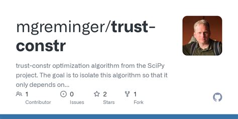 Github Mgremingertrust Constr Trust Constr Optimization Algorithm From The Scipy Project