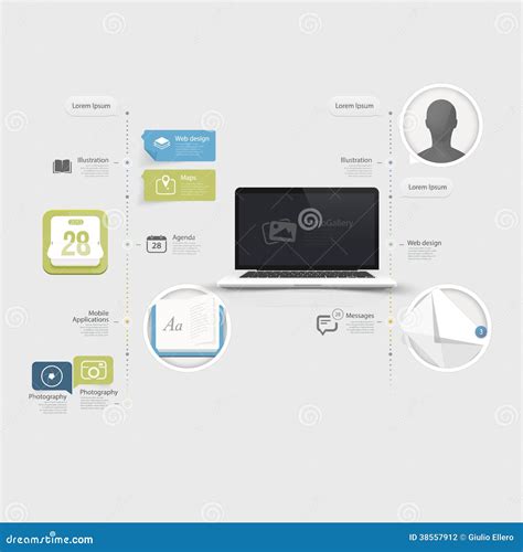Infographics Design UI Elements Collection Of Col Vector Illustration