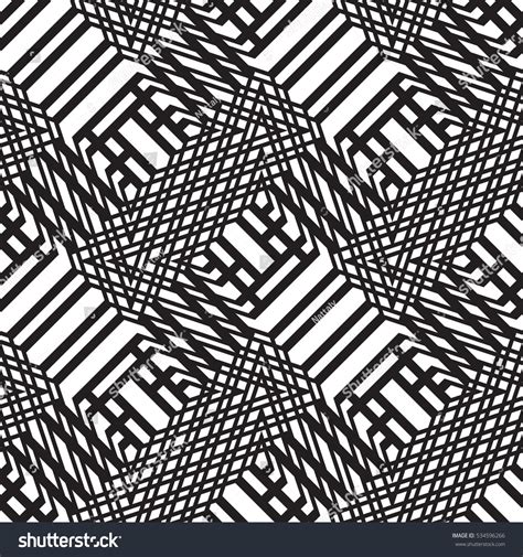 Black White Geometric Seamless Pattern Simple Stock Vector Royalty
