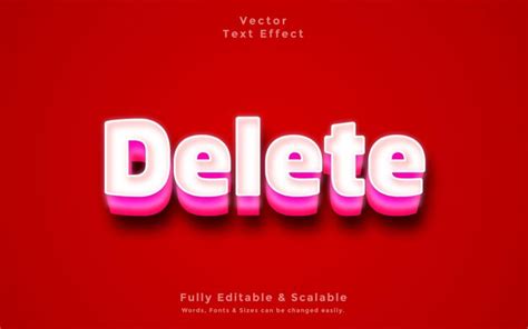 Premium Vector Delete 3d Editable Text Effect
