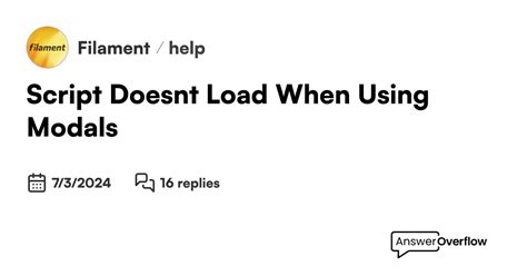 Script Doesnt Load When Using Modals Filament
