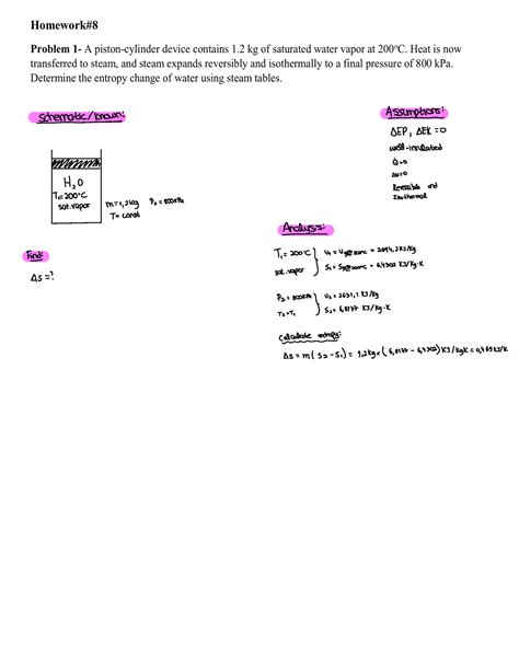 Hw 8 Thermo Homework 8 Ticknown Actions Aep Aek 0 Well Insulated Mem A 0 Av 0 H20