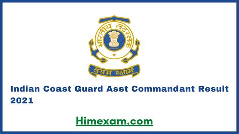 Indian Coast Guard Asst Commandant Result 2021 Indian Coast Guard Asst Commandant Result 2021