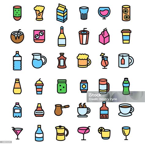 세트 추상 낙서 요소 손으로 그린 컬렉션 음료 칵테일 알코올 스케치 벡터 디자인 스타일 배경 일러스트 레스토랑 카페 일러스트 아이콘 0명에 대한 스톡 벡터 아트 및 기타