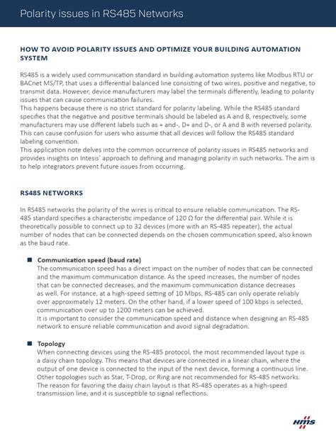 Polarity Issues In Rs485 Pdf Computer Networking Computer Science