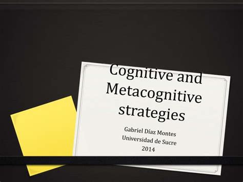 Cognitive And Metacognitive Strategies Ppt