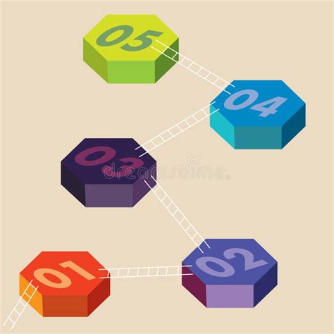3d Hexagonal Infographic 5 Steps Business Process Concept Stock