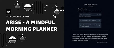 Github Challenge Arise Mindful Morning Planner Dev Community
