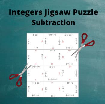 Subtract Integers Jigsaw Puzzle By Math Tastic Puzzles TPT