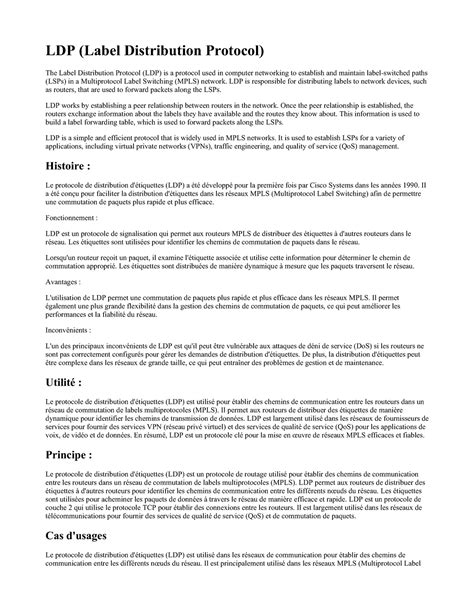 Ldp Label Distribution Protocol Ldp Is Responsible For Distributing Labels To Network Ldp Label Distribution Protocol Ldp Is Responsible For Distributing Labels To Network