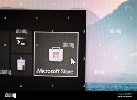 App Icon Of The Microsoft Store On A Windows Desktop Stock Photo Alamy
