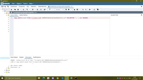Postgresql How To Import Csv Dataset Into Postgres I Tried Solution