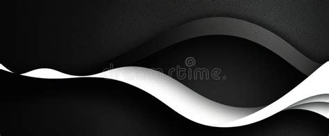 Elegant Black And White Abstract Wave Pattern On Textured Surface Stock