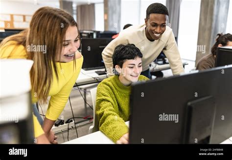Young Classmates Studying Together Inside Classroom Education Concept