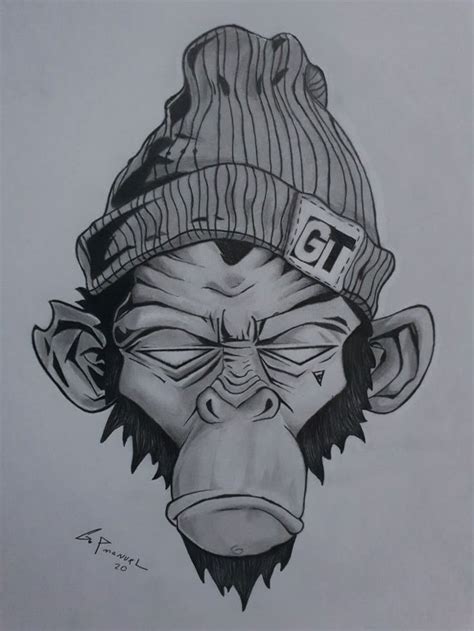 Desenho De Macaco Com Chapéu Tatuagens De Macaco Desenhos