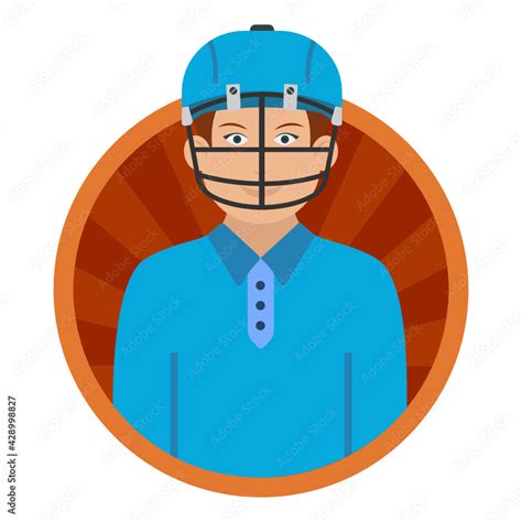 Wicket Keeper Wearing Safety Helmet Concept Cricket Player Vector