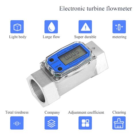 Turbine Flow Meter Meter Display Chip Electronic Digital Flowmeter Liquid Water Meter Fuel Meter
