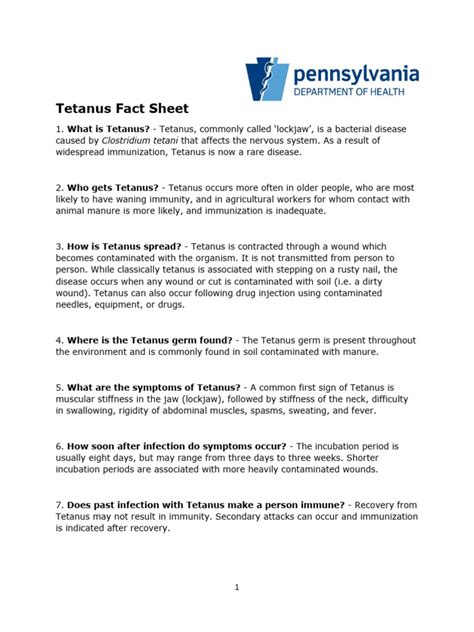 Tetanus Pdf Medical Specialties Microbiology