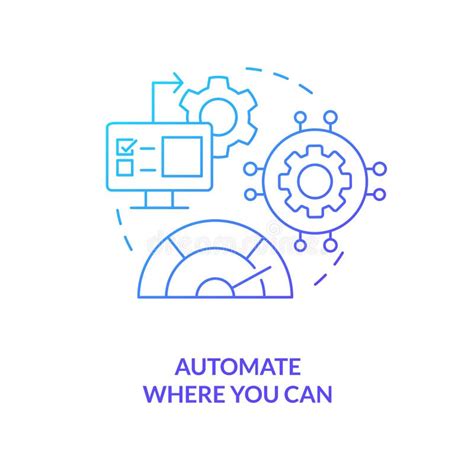 Automation Impact On Speed Blue Gradient Concept Icon Stock Vector