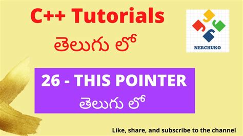 26 this pointer in telugu learn c in telugu youtube