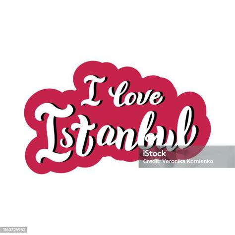 나는 이스탄불 타이포그래피 텍스트를 사랑 해요 여행 인사말 카드 기념품 회사 인쇄용 로고 벡터 Eps 10 관광에 대한 스톡 벡터 아트 및 기타 이미지 Istock