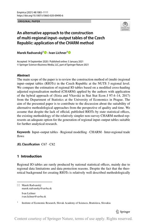 An Alternative Approach To The Construction Of Multi Regional Input