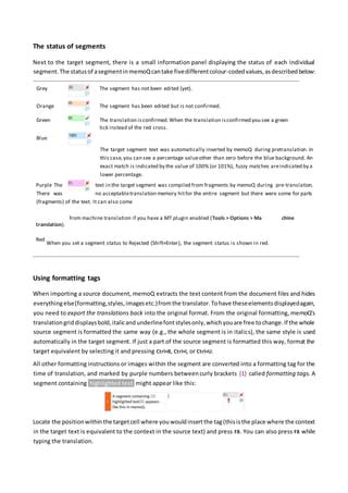 Guida All Utilizzo Di MemoQ PDF