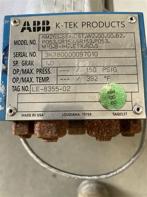 ABB K TEK KM S Series Stainless Magnetic Liquid Level Gauge PSIG F Moses B Glick