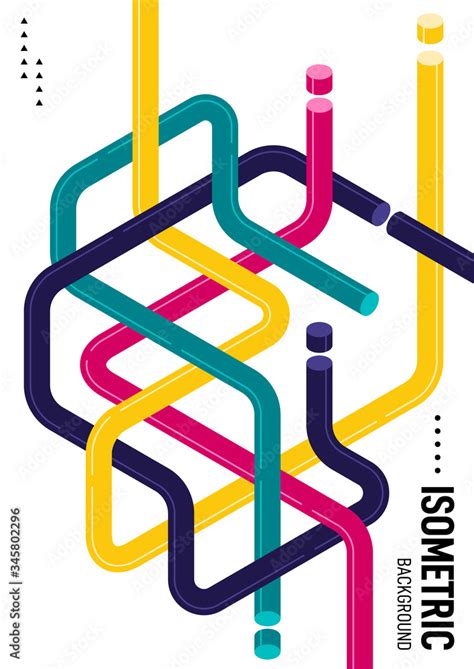 Abstract Isometric Geometric Shape Layout Design Template Poster Background Modern Art Style