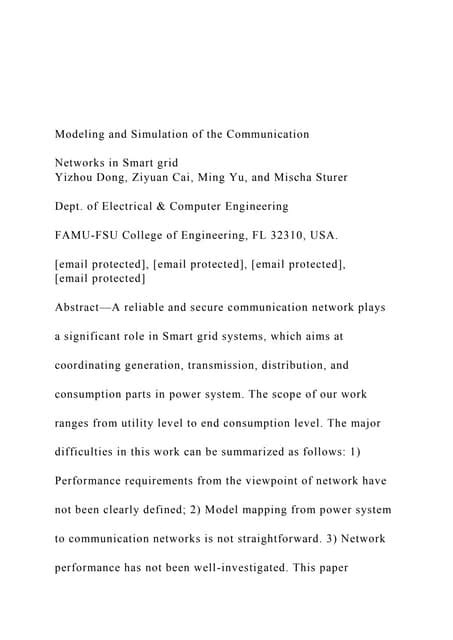 modeling and simulation of the communication networks in docx