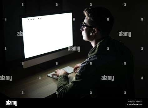 Handsome Male Programmer It Person Hacker Works In Computer On