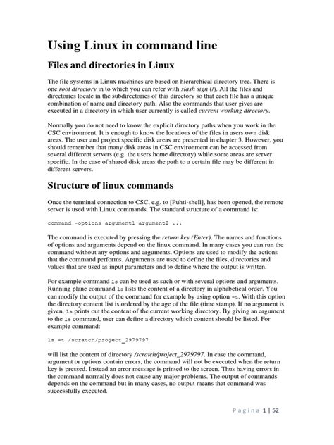 using linux in command line pdf