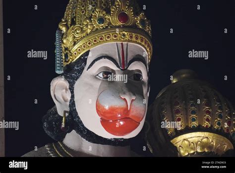 closeup of shri hanuman ji god 51 feet big hanuman idol in vasan