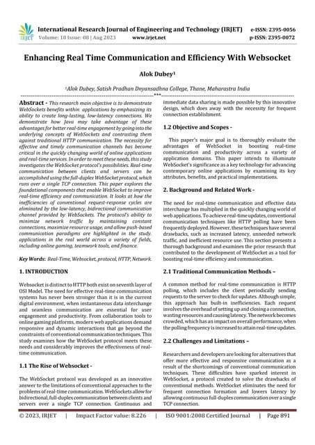 Enhancing Real Time Communication And Efficiency With Websocket Pdf