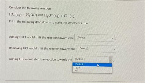 Solved Consider The Following Reaction Chegg Com