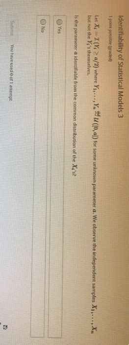 Solved Identifiability Of Statistical Models Point Chegg