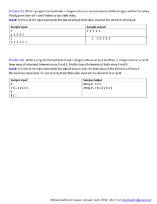 SPL 12 1 Multi Dimensional Two Array Practice Problems PDF