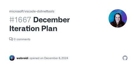 December Iteration Plan · Issue 1667 · Microsoftvscode Dotnettools