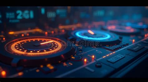 Glowing Smart Meter Displaying Energy Data Streams Connected To Central Grid System For