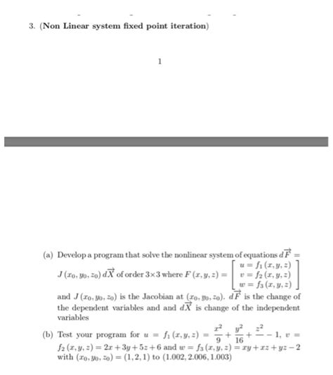 3 Non Linear System Fixed Point Iteration A