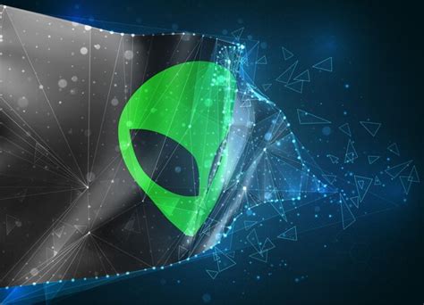Premium Vector Green Alien From Space Flag Virtual Abstract 3d