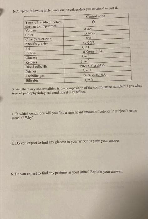 solved 2 complete following table based on the values data