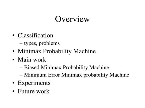 PPT Variations Of Minimax Probability Machine PowerPoint Presentation ID