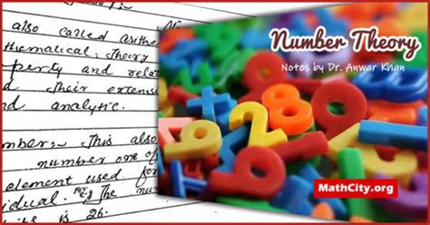 number theory notes by anwar khan
