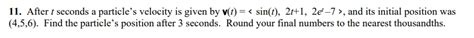 Solved After T Seconds A Particle S Velocity Is Given By Chegg