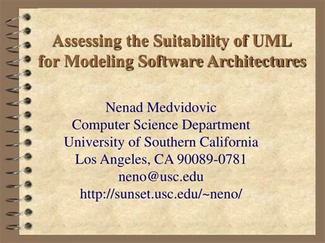 Ppt Assessing The Suitability Of Uml For Modeling Software