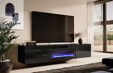 ᐉ Тумба під телевізор Сama Slide 200 К з електрокаміном з ламінованої МДФ без підсвічування