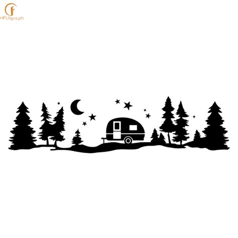 Trees Forest Vinyl Decal Sticker For SUV RV Van Caravan Offroad Decor Nature Scene Mountain
